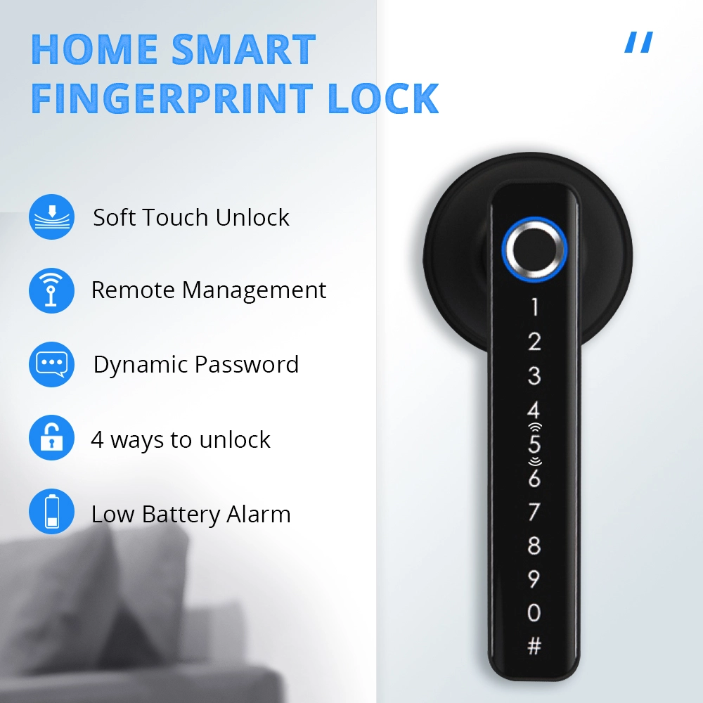 Zemismart Tuya BLE Smart Electronic Door Lock Biometric Fingerprint ...