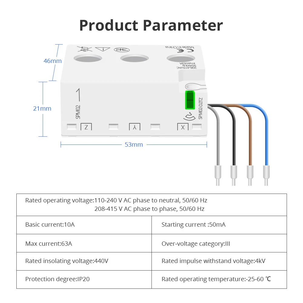 Zemismart Tuya Zigbee WiFi 3 Phase Electric Energy Meter 63A Smart ...