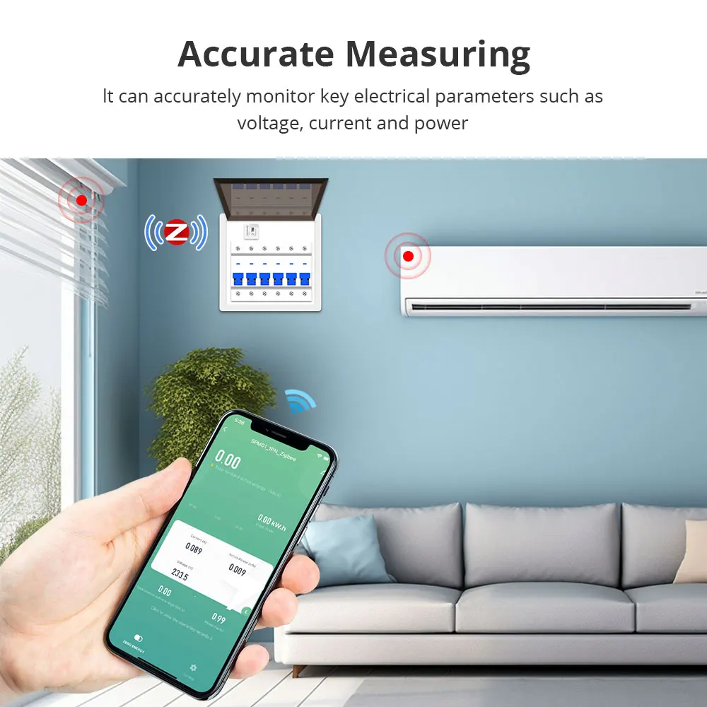 Zemismart Tuya Zigbee WiFi Real-time Smart Energy Monitor Electric ...