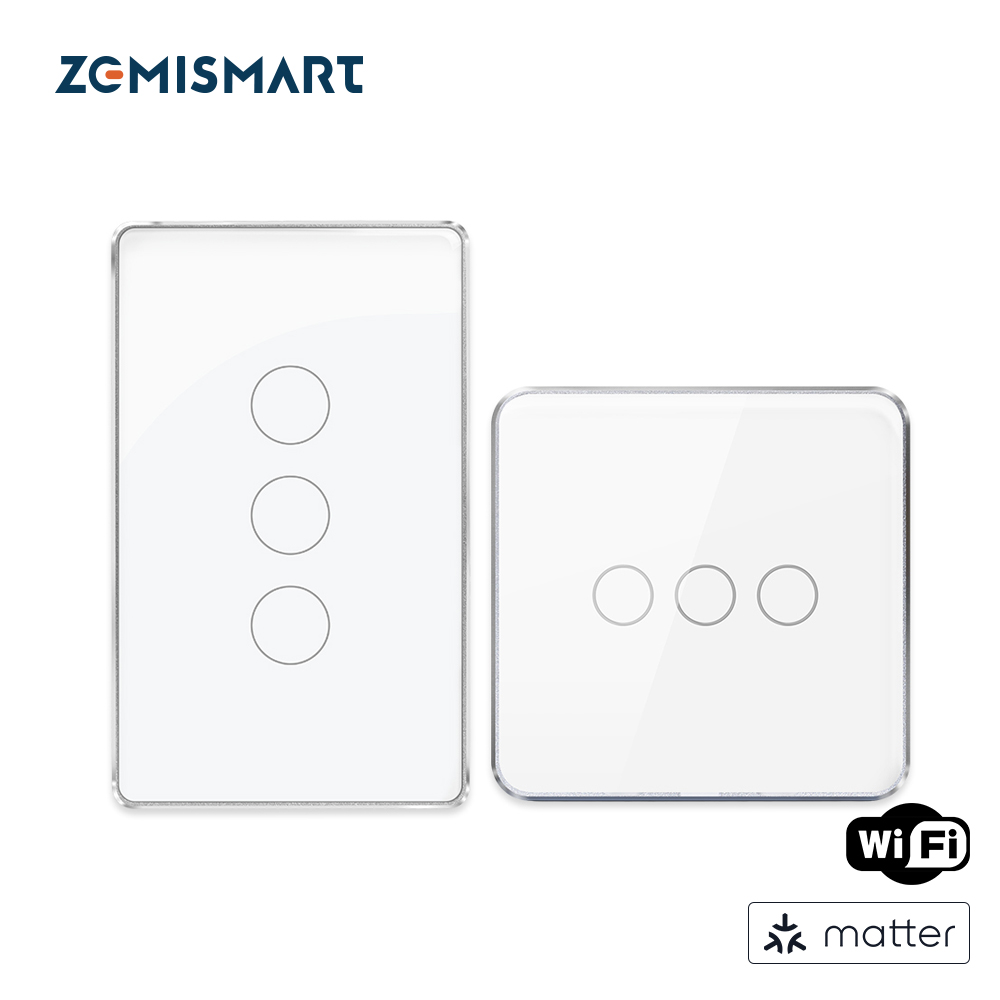 Zemismart Matter over Wifi Smart Touch Switch 1 2 3 4gang touch switch ...