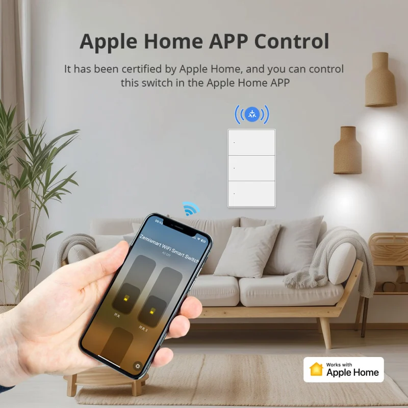 Zemismart Matter over Wifi Smart Touch US Switch 1 2 3 4gang touch ...