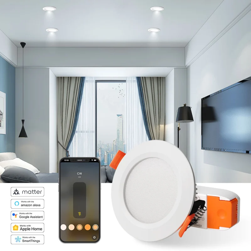 Zemismart WiFi Matter CCT Recessed Ceiling Light 2.5 3.5 4 Inch Round ...