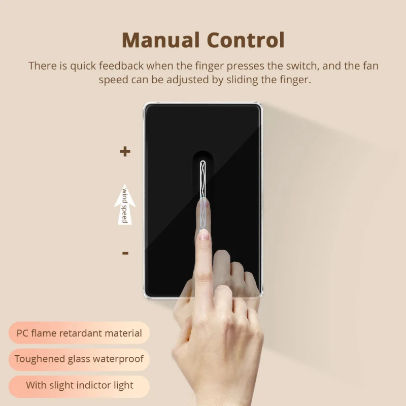 Zigbee Smart Fan Light Switch Neutral Required 1 Gang Touch Light ...