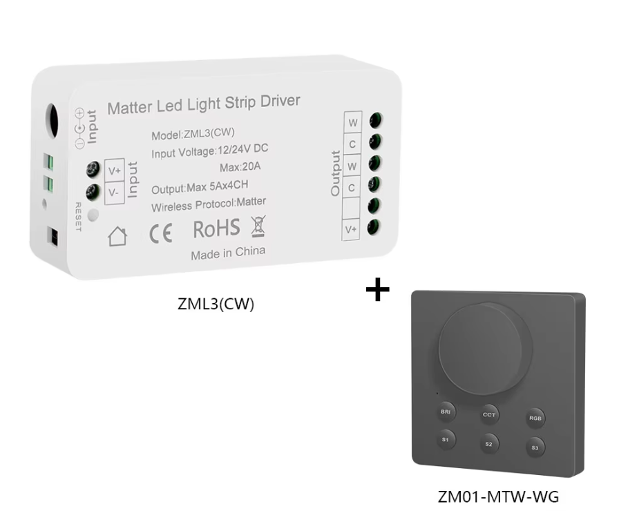 Zemismart Matter Over WiFi Led Strip Light Controller RGBCW Smart Led ...