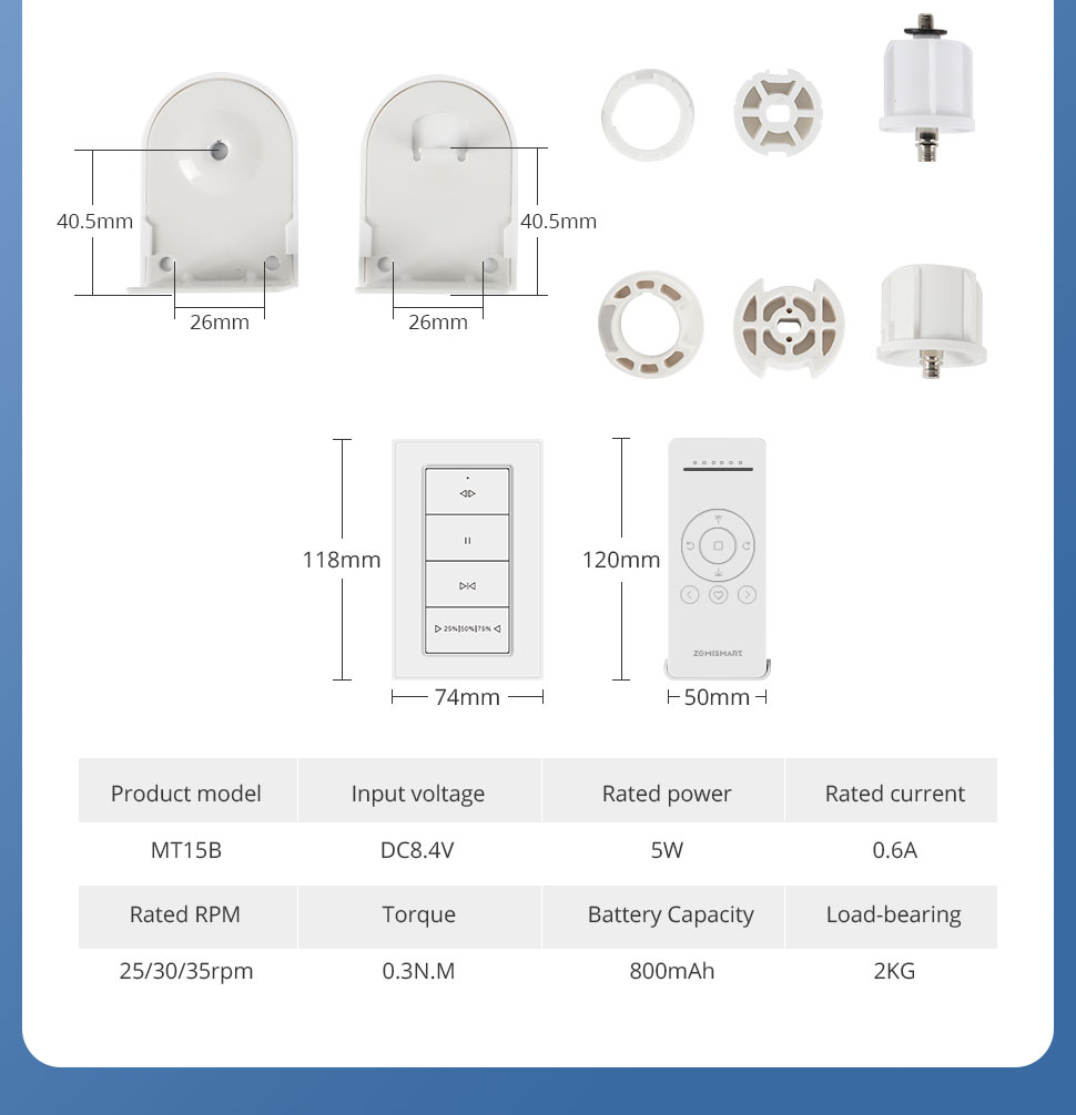 Zemismart Matter over Thread Built-in Battery Blind Motor compatible ...
