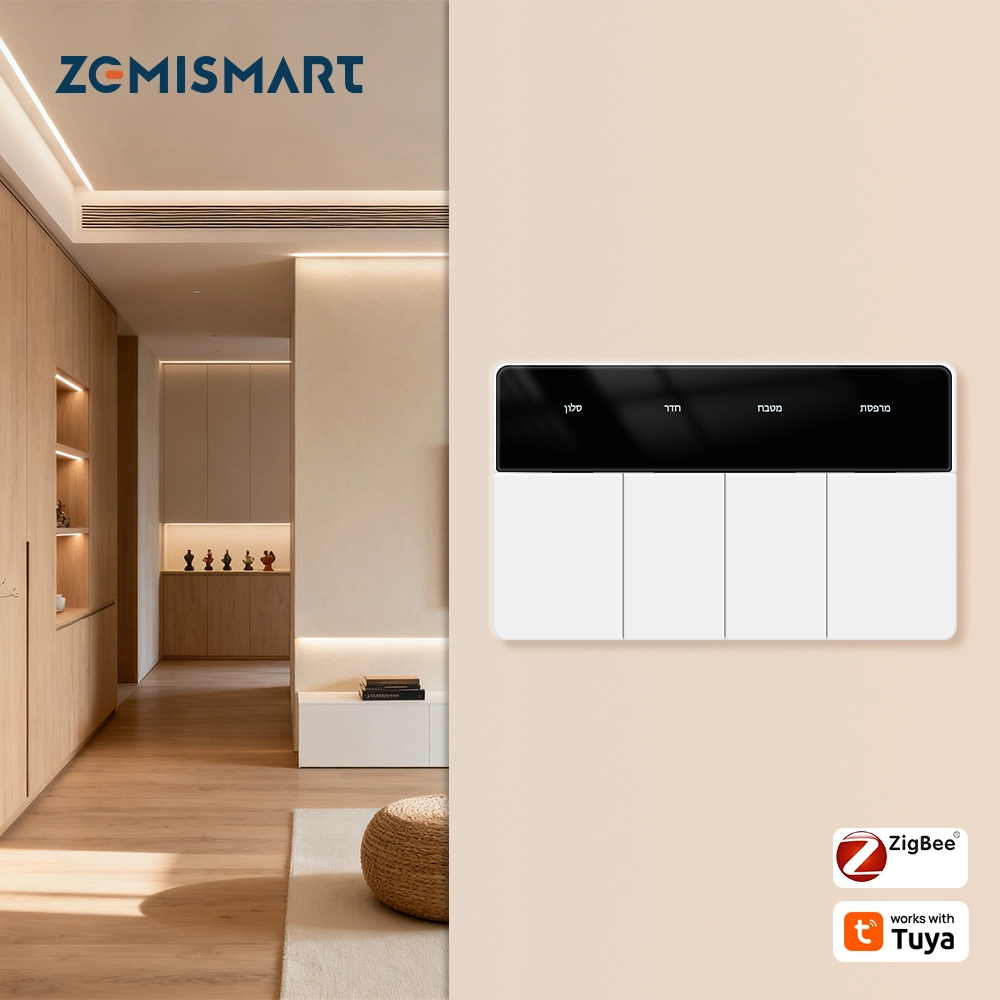 Zemismart US Switch DIY Name Horizontal Wall Switch Push Button 1 2 3 4 ...