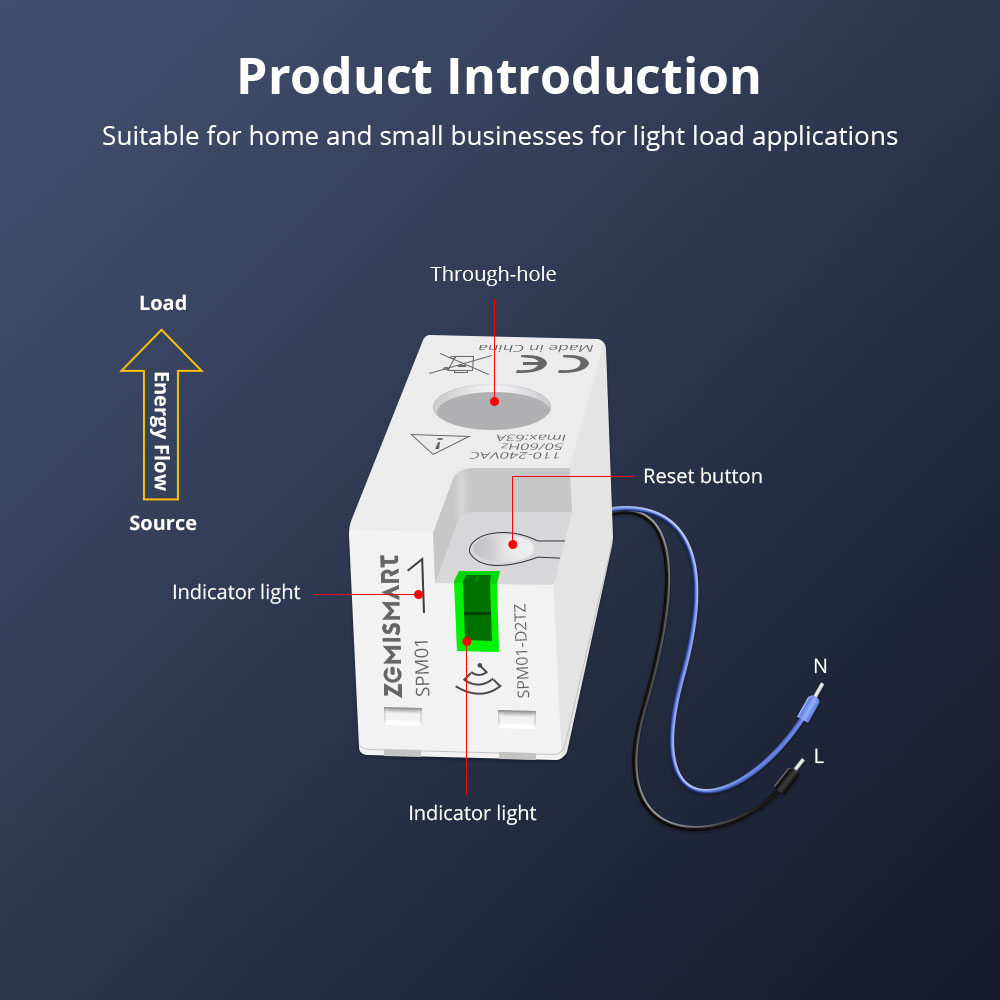 Zemismart Tuya Zigbee WiFi Real-time Smart Energy Monitor Electric ...