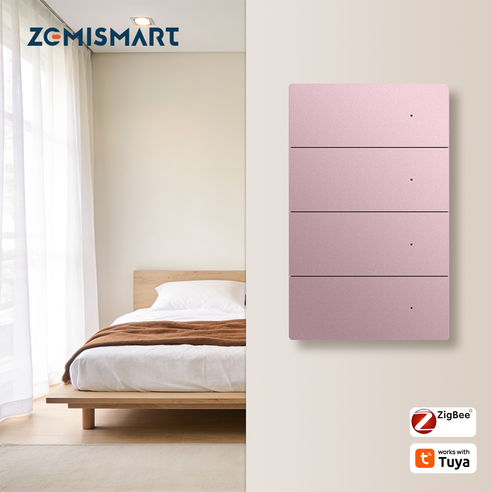 Zemismart Zigbee Neutral Switch Rose Gold Color with Aluminum Alloy ...