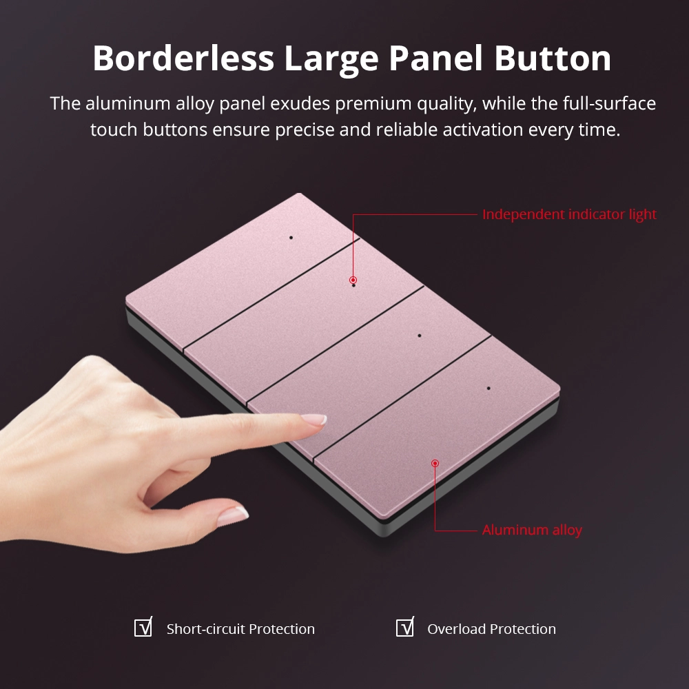 Zemismart Zigbee Neutral Switch Rose Gold Color with Aluminum Alloy ...