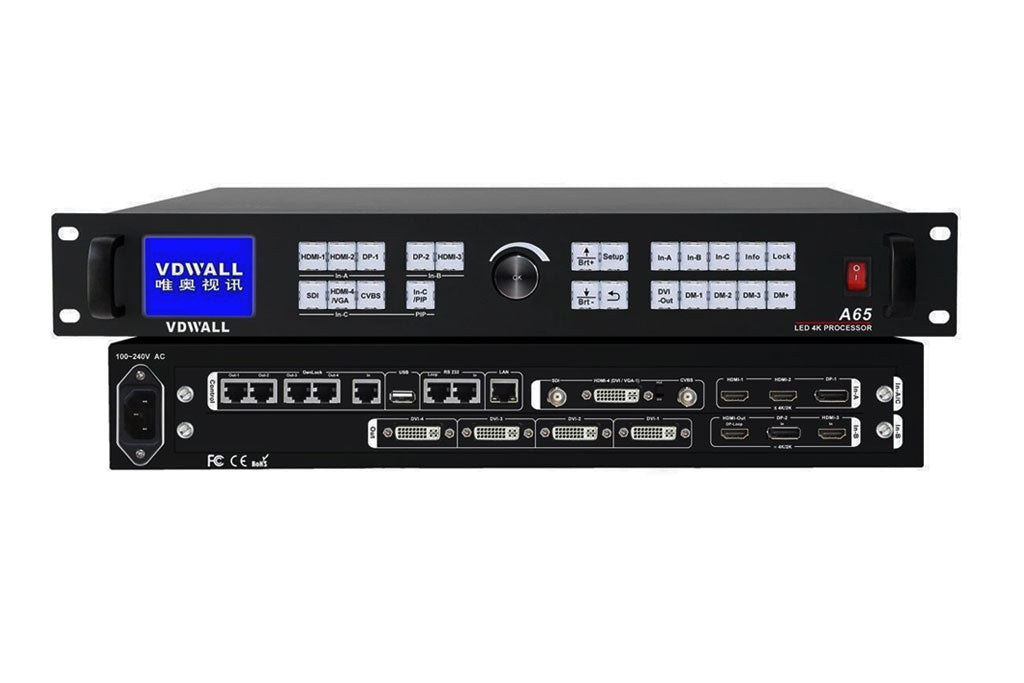VDWALL A65 4K LED Video Processor With 4 DVI Output LED Video Wall ...