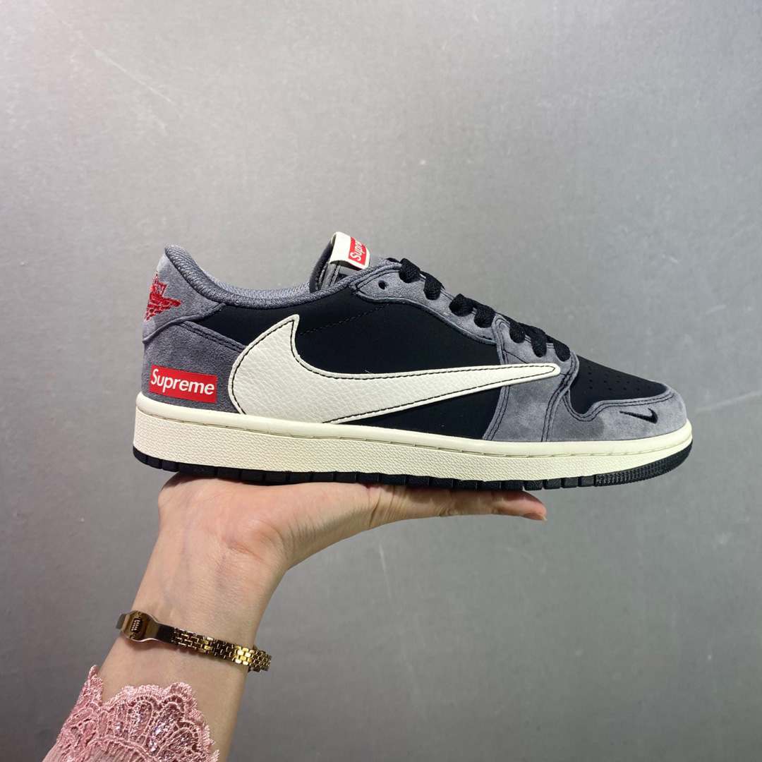 【N-K】Travis Scott × Supreme × A-J1 Low Black Low