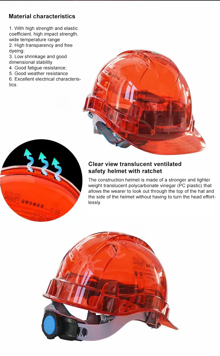 HBC Head Protection Industrial Work Engineering Transparent Hard Hat ...