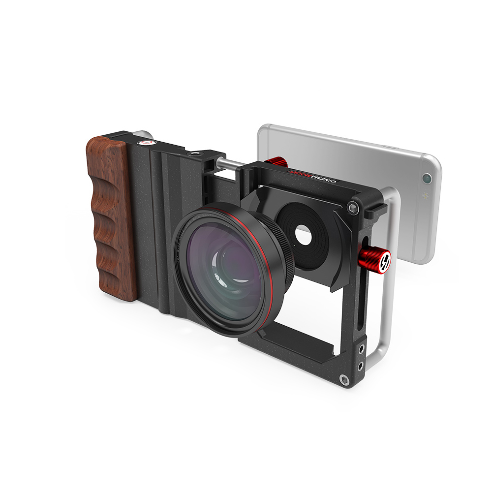 Cinema Mount Crafted Rosewood Ergonomic Grip Cellphone Lens Mount Rig ...
