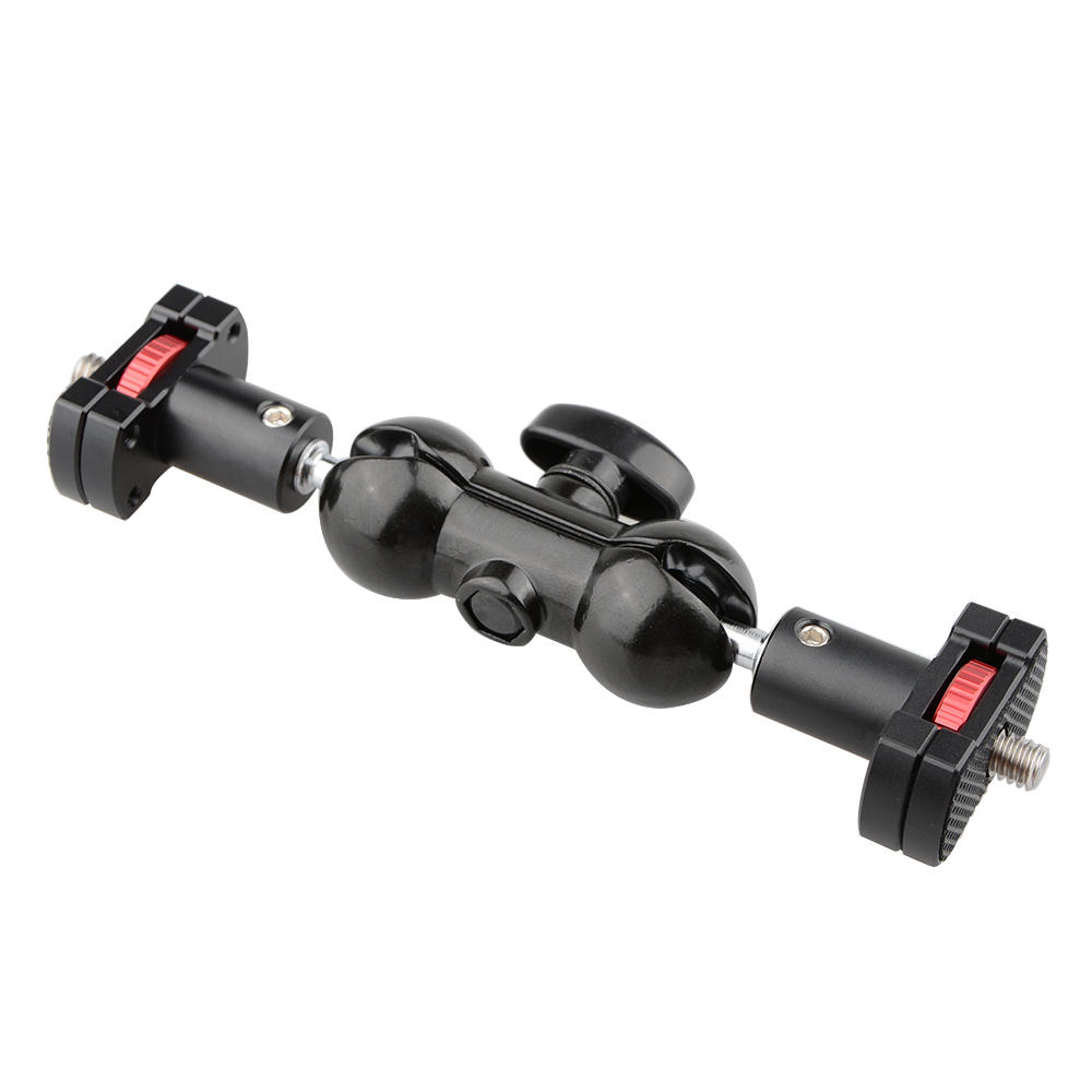 CAMVATE 360° Rotating 1/4"-20 Multi Double Ball Head Micro Rod Mount ...