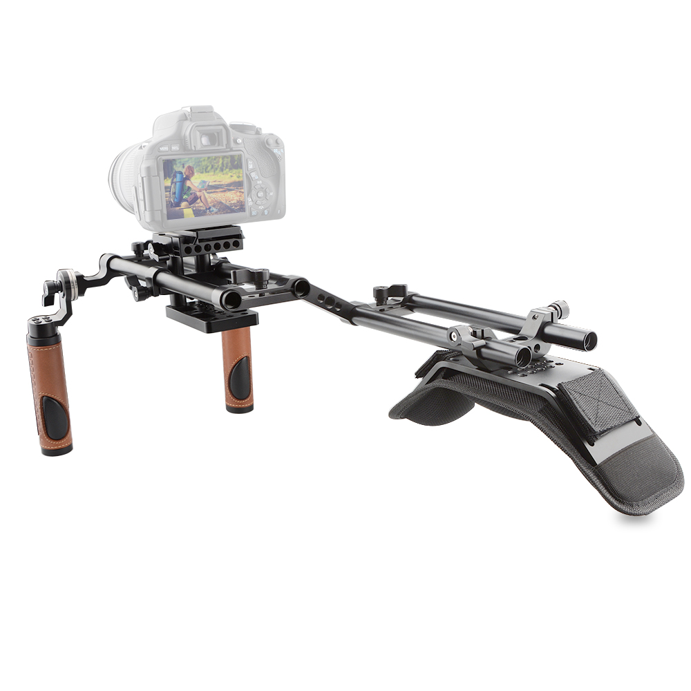 CAMVATE DSLR Shoulder Mount Rig Dual Handgrip Support Kit,Shoulder Rigs