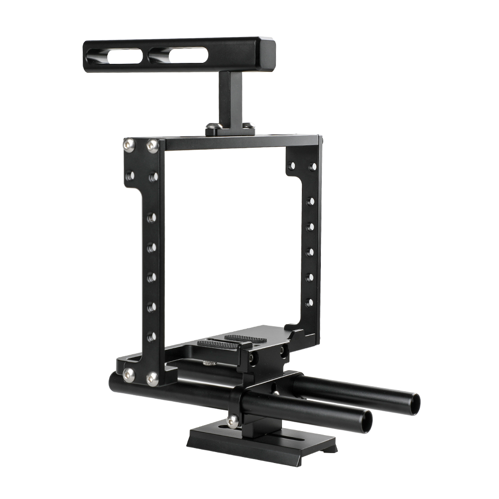 CAMVATE Universal Camera Cage Rig With Double Rod Setup,Canon 5D Mark ...