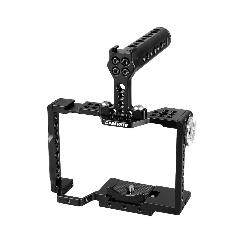 CAMVATE QR Camera Cage With Rosette Mount & Aluminum Handgrip For Sony ...