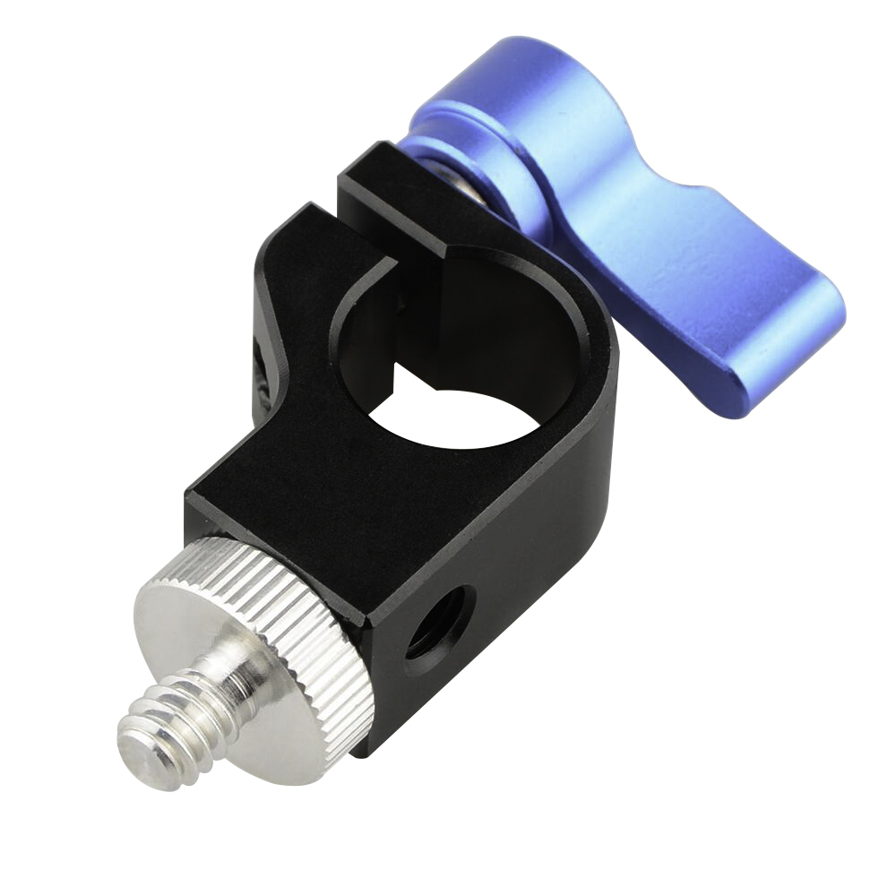 CAMVATE Single Rod Clamp for 15mm Rail Support System (Blue Thumbscrew ...