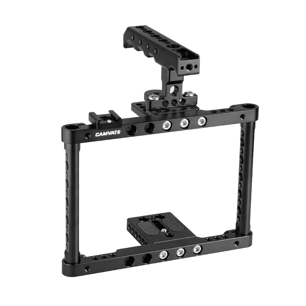 CAMVATE Camera Cage Kit Full Frame With Top Cheese Handle & Double Shoe ...