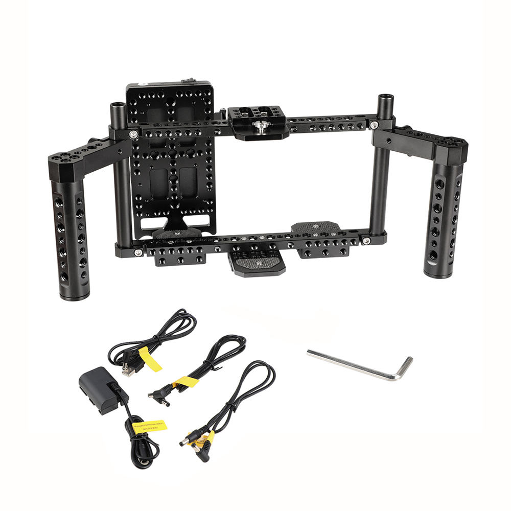 CAMVATE Adjustable Camera Monitor Cage Rig With Dual Cheese Handle ...