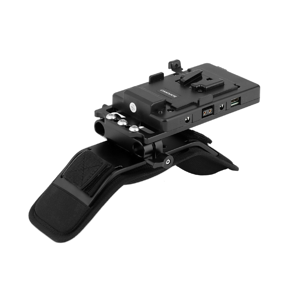 CAMVATE Padded Shoulder Mount With V Lock Mount Power Splitter & 15mm ...