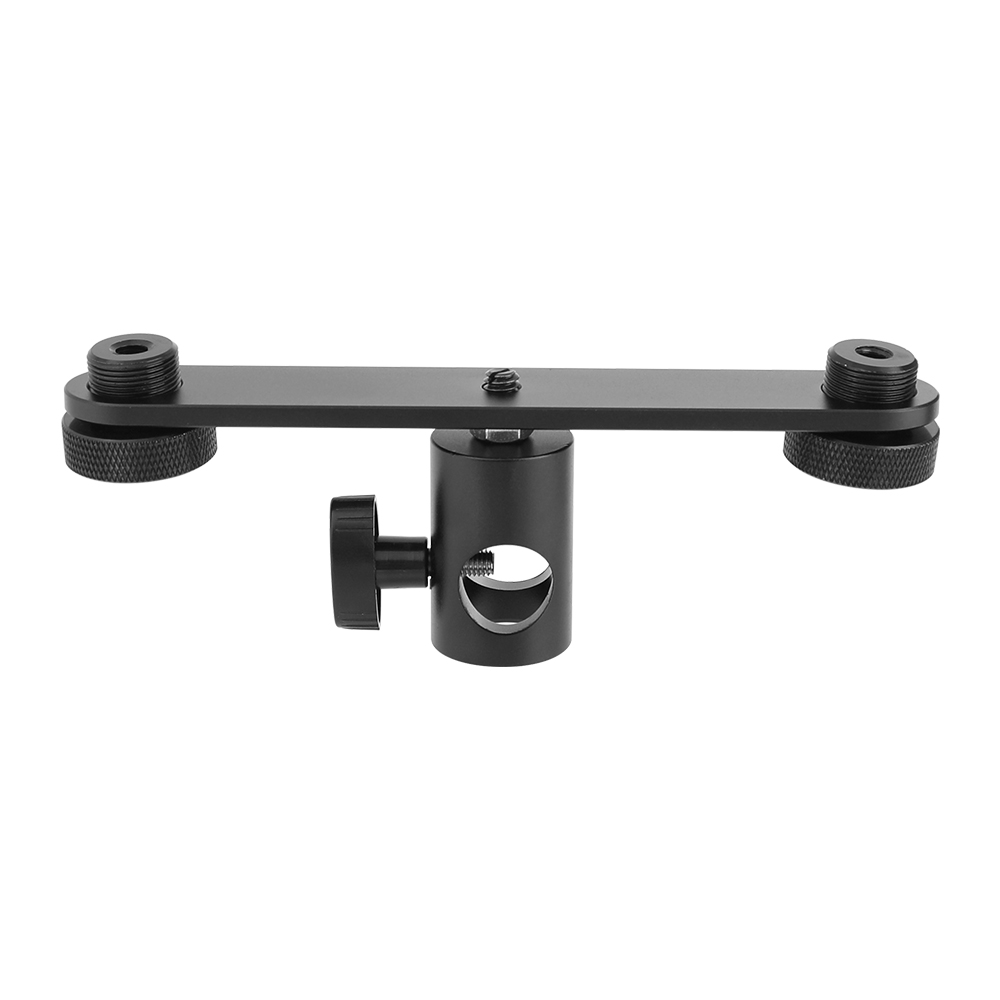 CAMVATE T-bar Bracket With Double Microphone Mounts & Light Stand Head ...