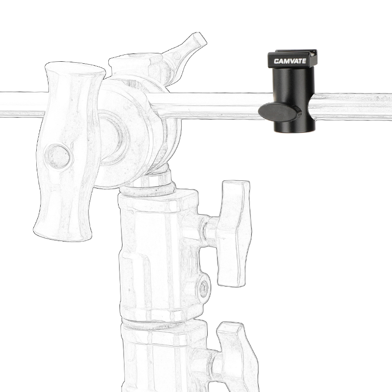 CAMVATE Light Stand Head With Cold Shoe Mount Adapter