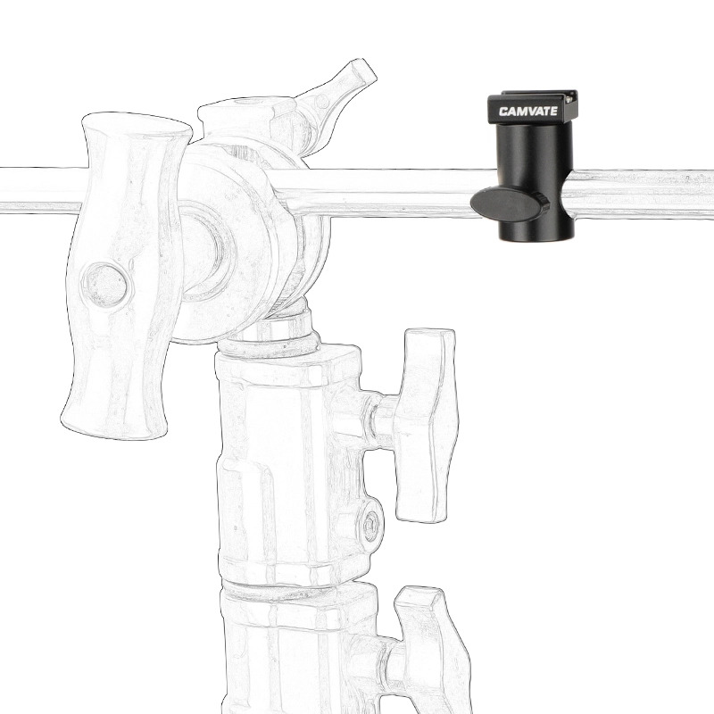 CAMVATE Light Stand Head With Cold Shoe Mount Adapter