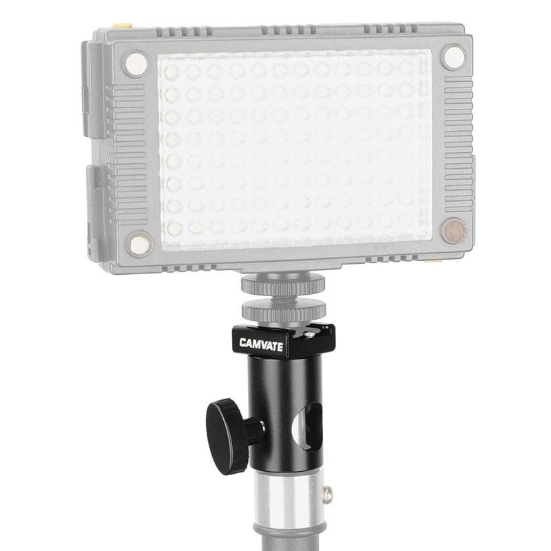 CAMVATE Light Stand Head With Cold Shoe Mount Adapter