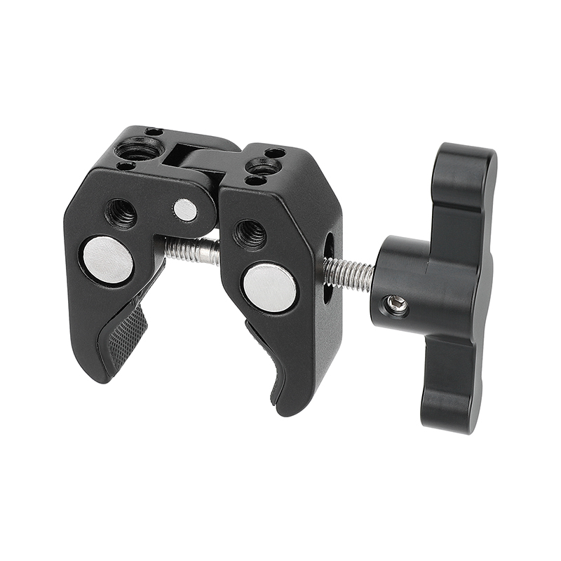 CAMVATE Super Crab Clamp with 1/4"-20 & 3/8"-16 Threads (Black T-handle)