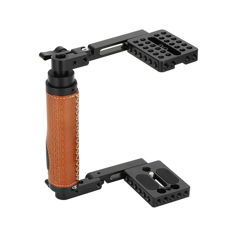 CAMVATE Foldable Camera Cage with Leather Side Handgrip for Large DSLRs ...