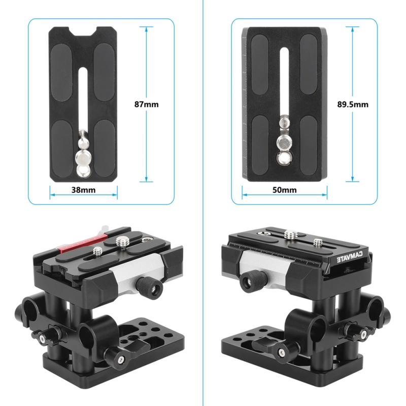 CAMVATE Arca/Manfrotto-Type Quick Release Baseplate with 15mm LWS Rod Mount
