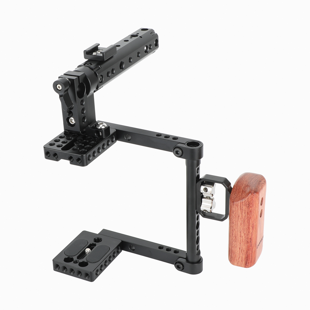 CAMVATE DSLR Camera Cage Top Handle Wood Grip for Canon 600D 70D 80D ...