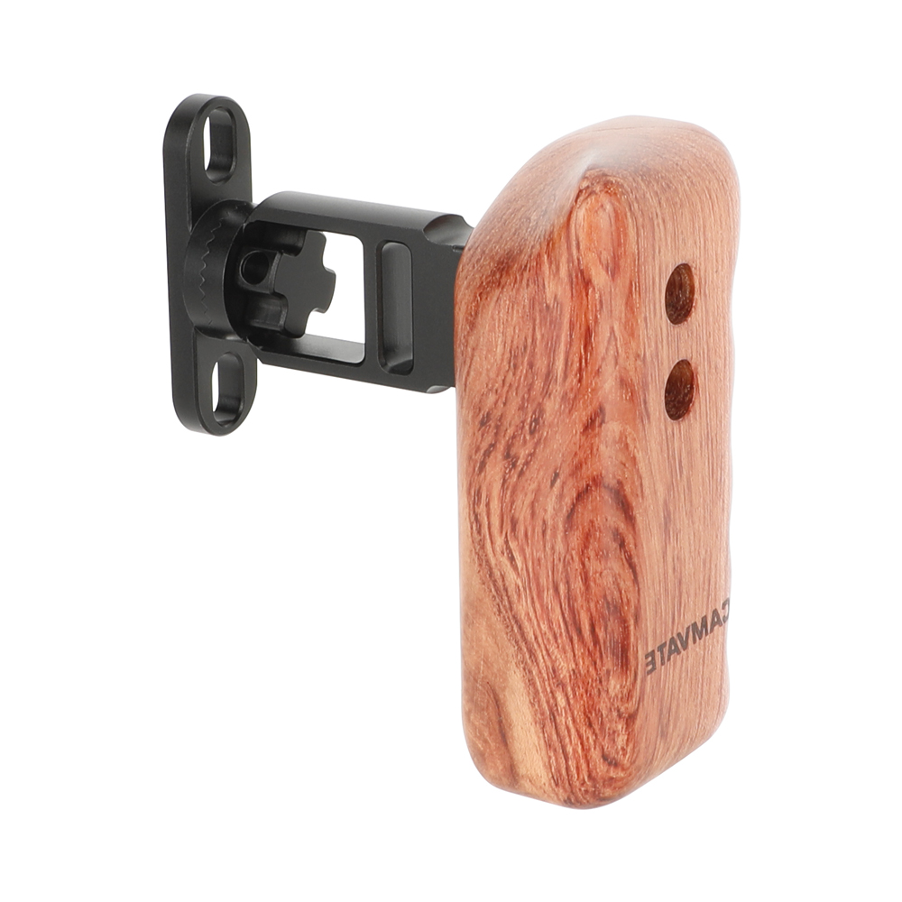 CAMVATE Wooden Side Handle with Rosette Joint & 1/4" Mount (Right Side)