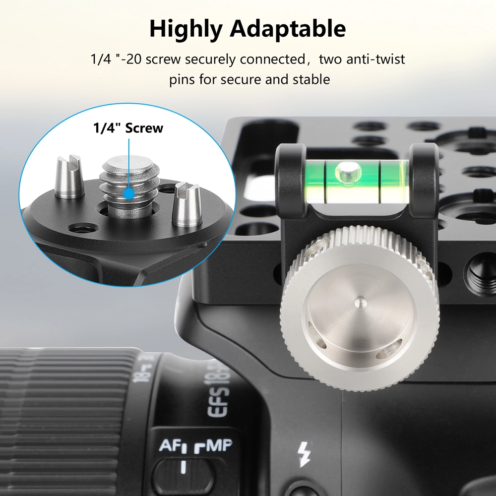 CAMVATE Linear Bubble Level with 1/4"-20 Anti-Twist Mount