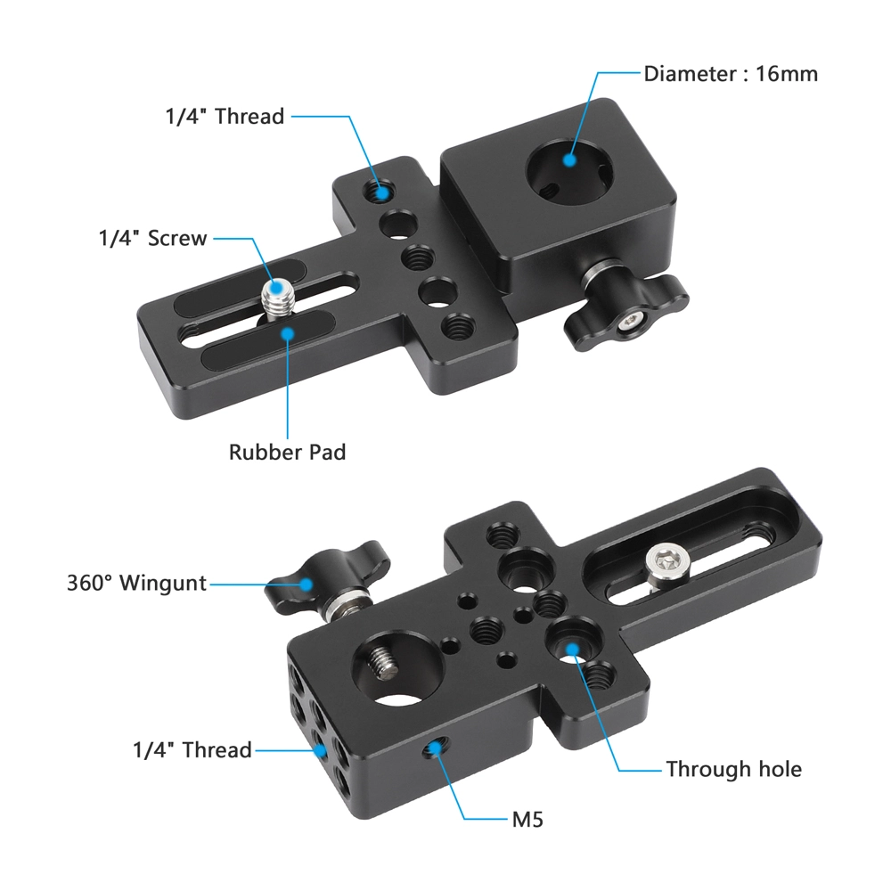 CAMVATE Cheese-Style Camera Mounting Plate with 1/4"-20 and 3/8"-16 Threads