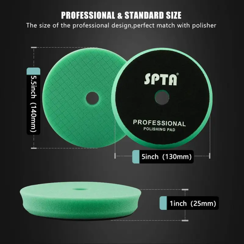 SPTA 5 inch (125mm) Backing Polishing Pads, Grid Beveled Buffing Pads ...