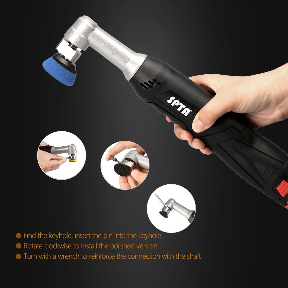 SPTA 12V Micro Cordless Swirl Killer Polisher RO/DA Mini Car Polisher ...