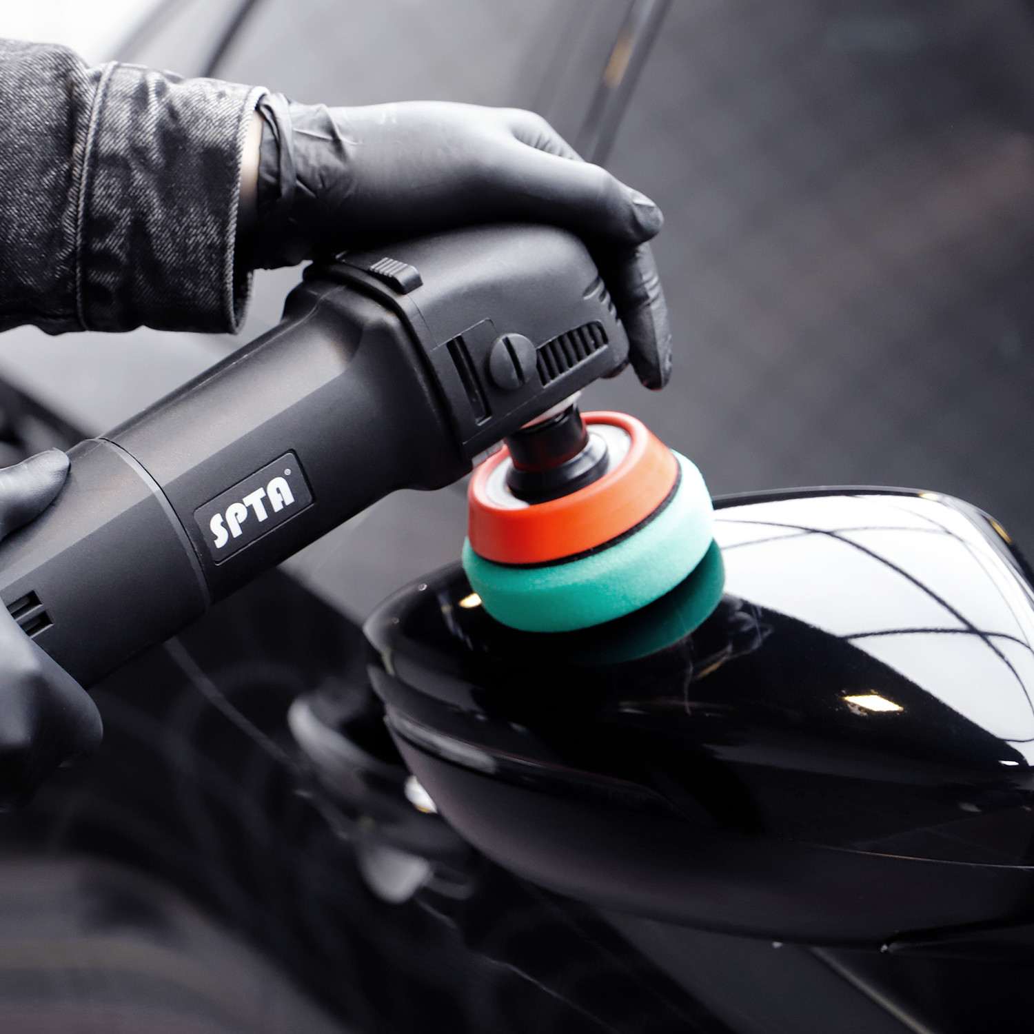 SPTA 3inch Electric Car Detail Polisher, Rotary Poliher with M14 Thread