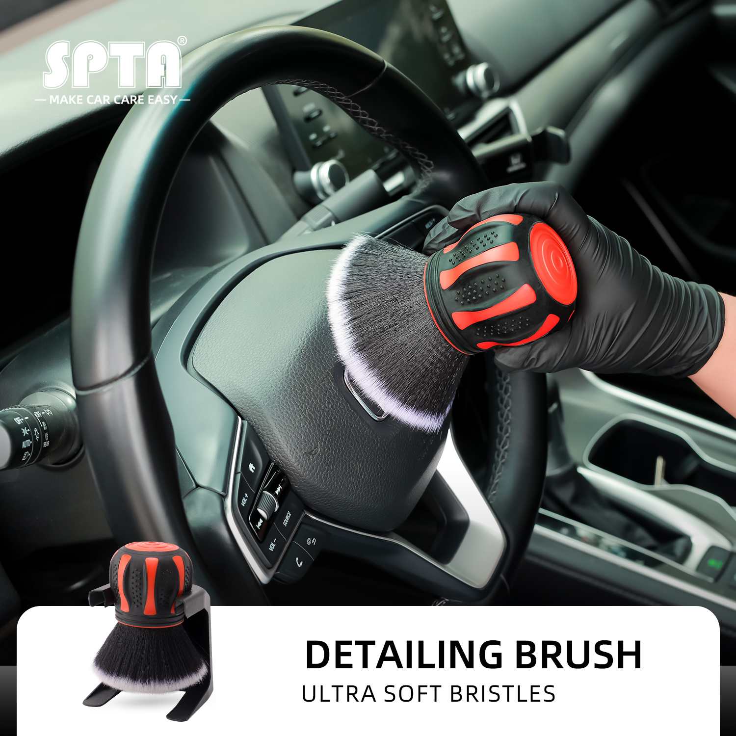 SPTA Ultra Soft Bristles Comes with Storage Rack Covers Large Area ...