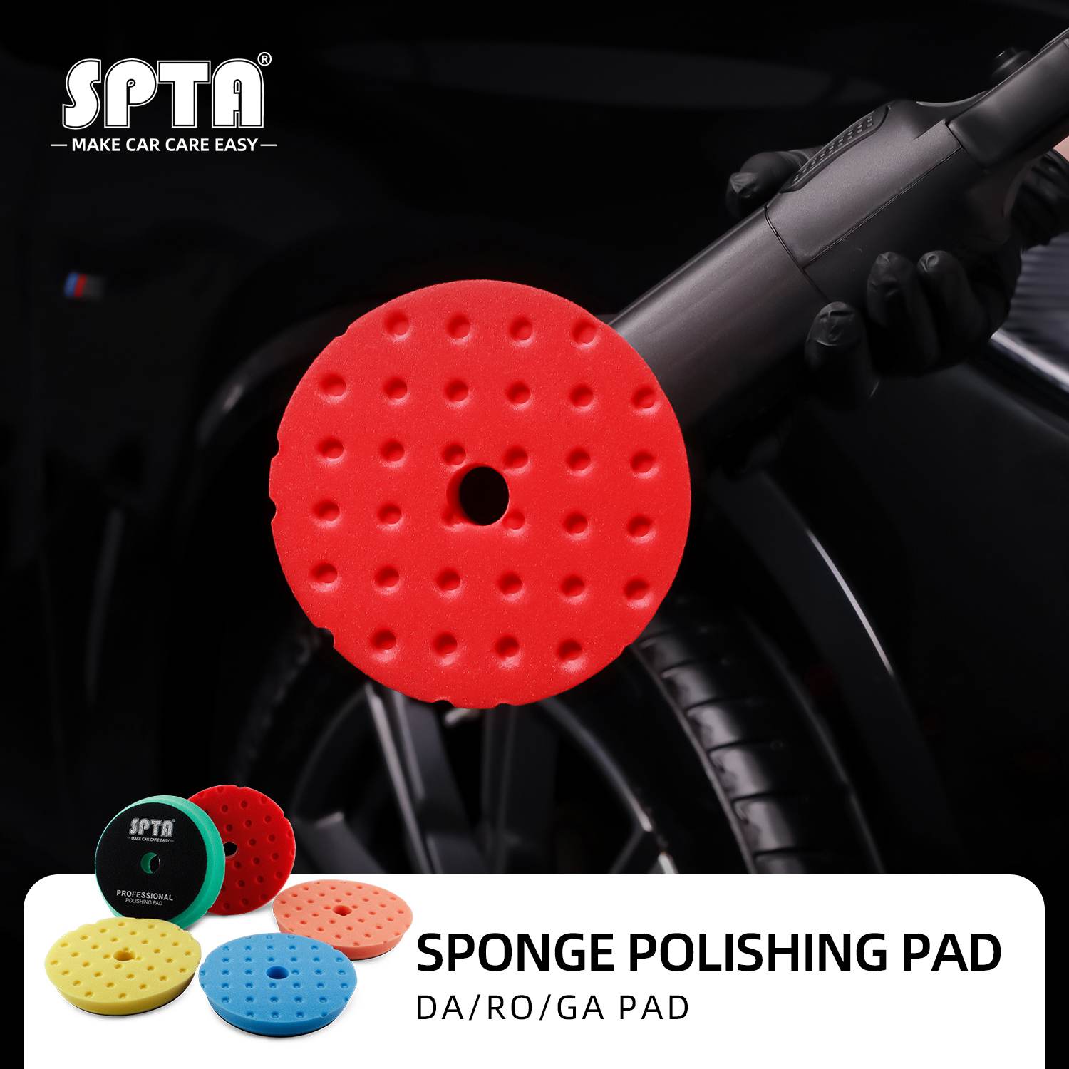 SPTA 5" to 6" Car Spong Buffing Polishing Pads, Beveled Edge CCS ...