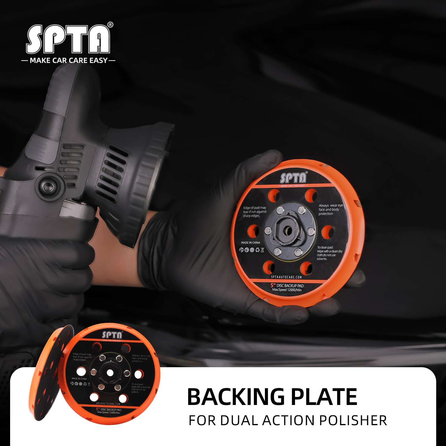 SPTA 5" 6" Sanding Pad Backing Plate for DA Polisher 125mm 150mm Self ...