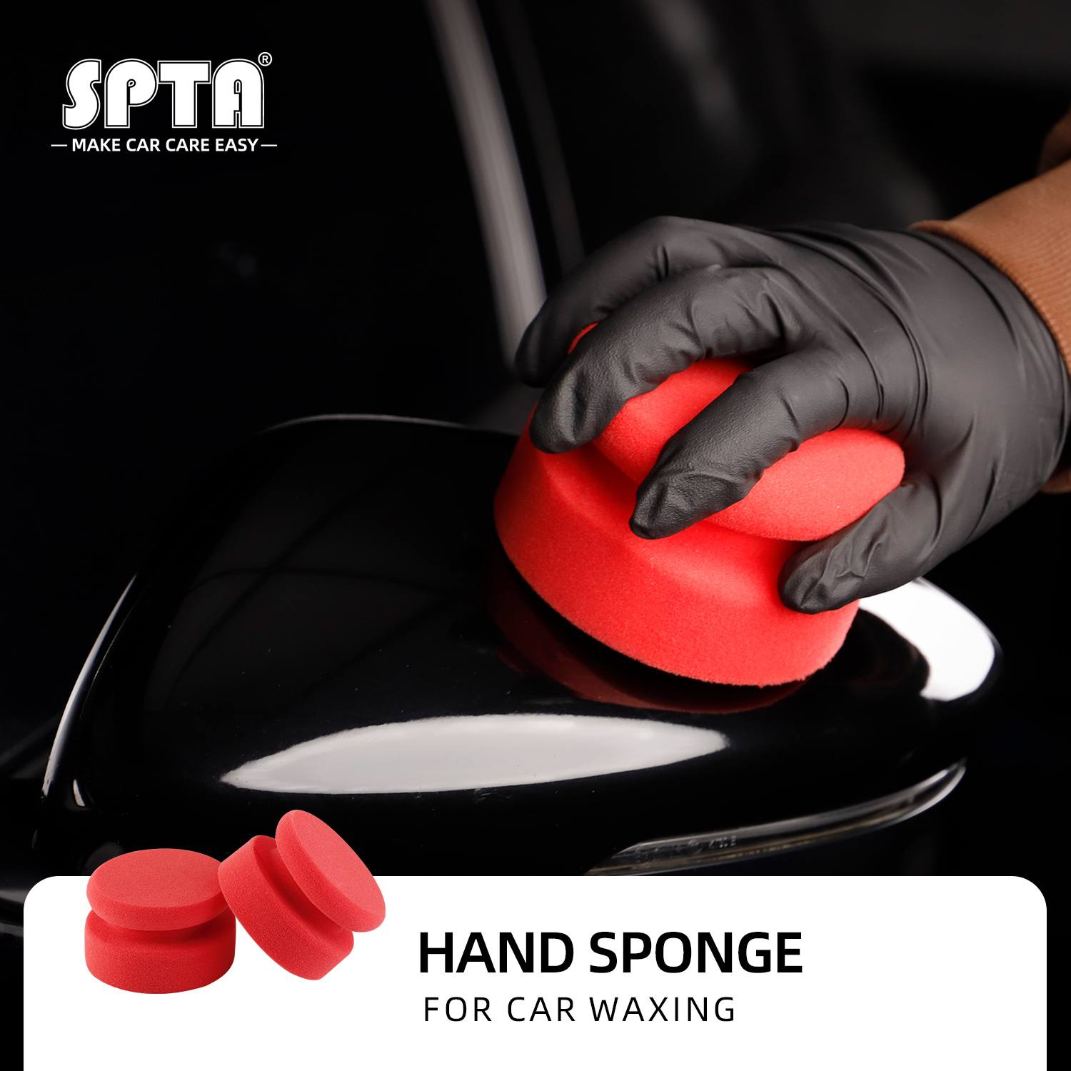 SPTA Hand Waxing Sponge Rubbing Compound Applicator Car Beauty Waxing ...