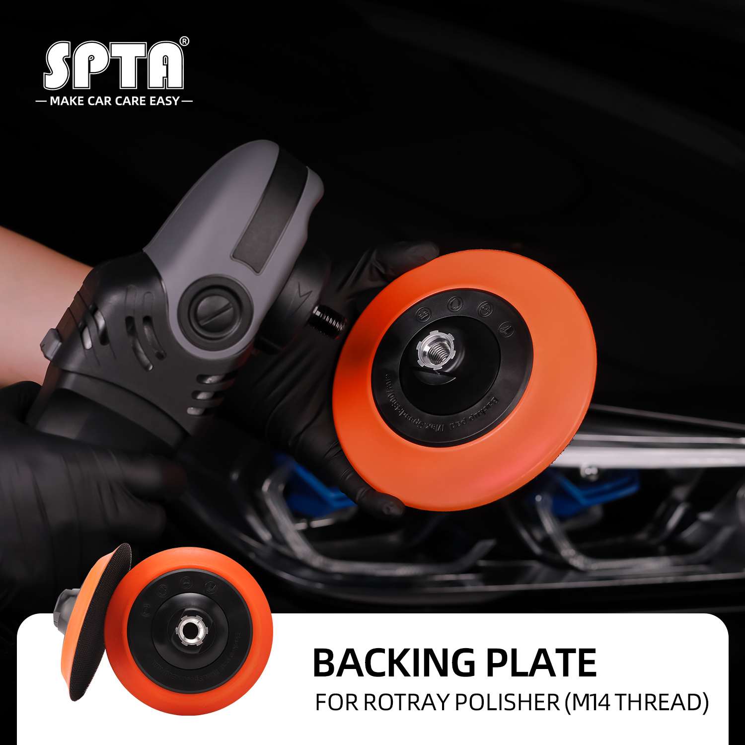 SPTA 5"/6" M14 Backing Plate Backer Dual Action Car Polishing Buffing ...