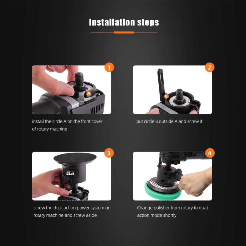 SPTA Dual Action Power System Tool Dual Action Polisher Adapter ...