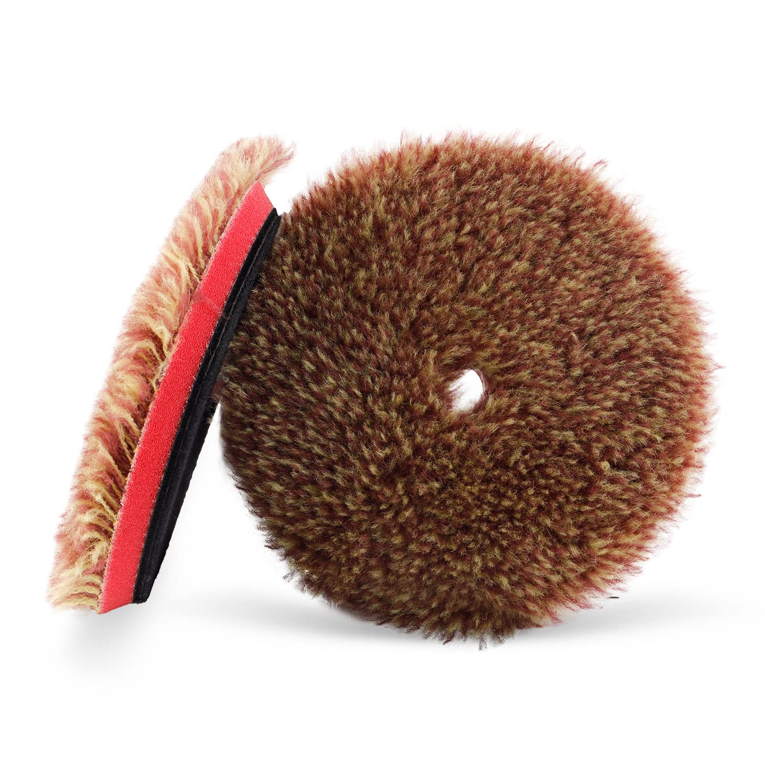 SPTA Wool Polishing Pads, 2Pcs 5 Inch & 6 Inch Wool Cutting Pad, Long ...