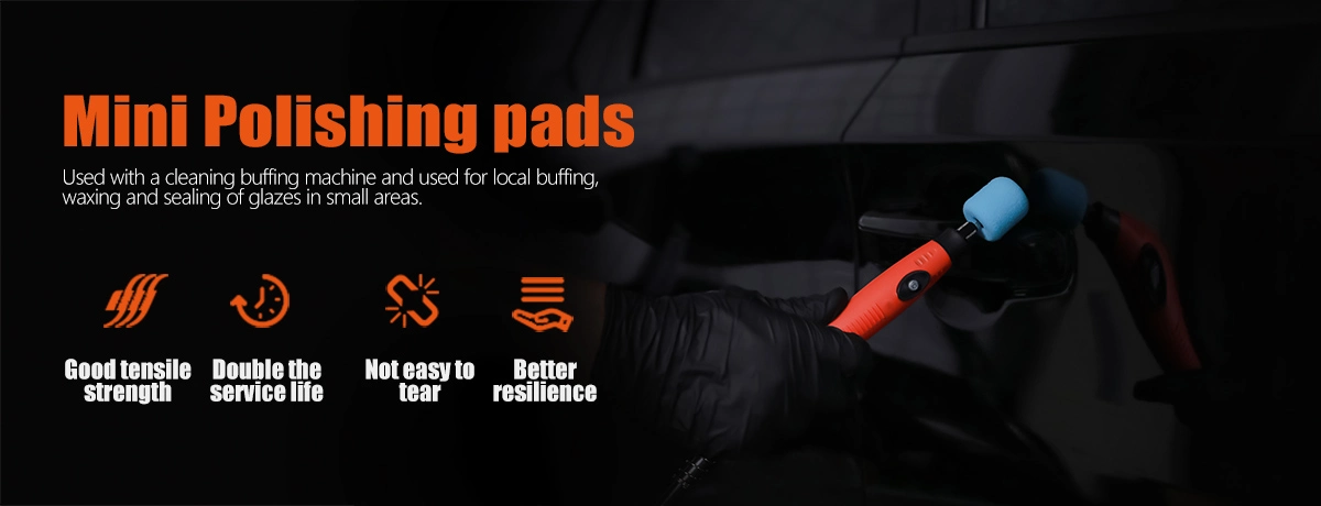 SPTA 5Pcs Blue Flexible Shaft Cylinder Polishing Pad Set