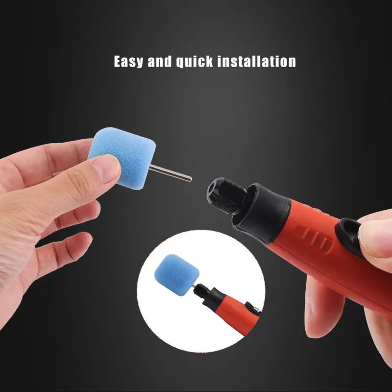 SPTA 5Pcs Blue Flexible Shaft Cylinder Polishing Pad Set