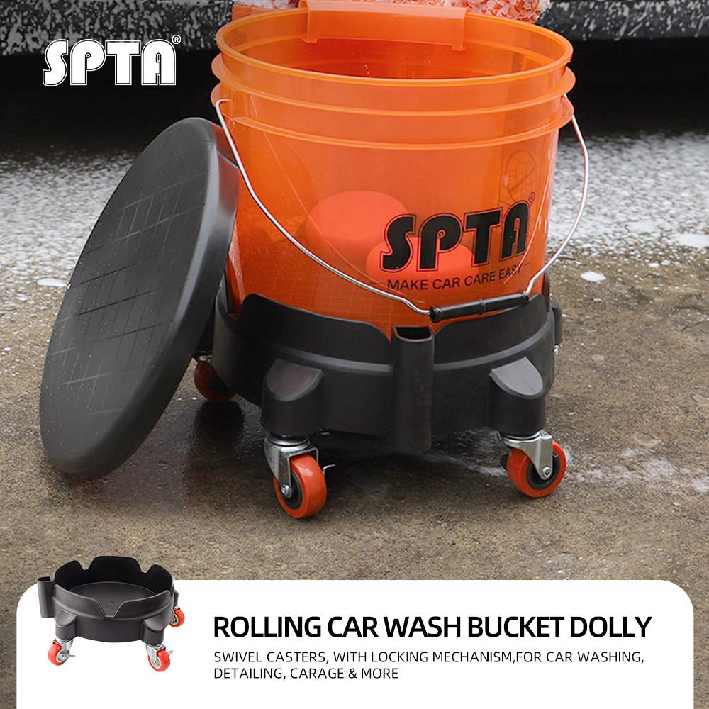 SPTA Rolling Car Washing Bucket Dolly 360 Swivel Casters, with Locking ...