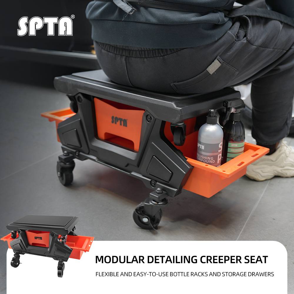 SPTA Modular Detailing Creeper Seat, Mobile Rolling Utility Creeper ...